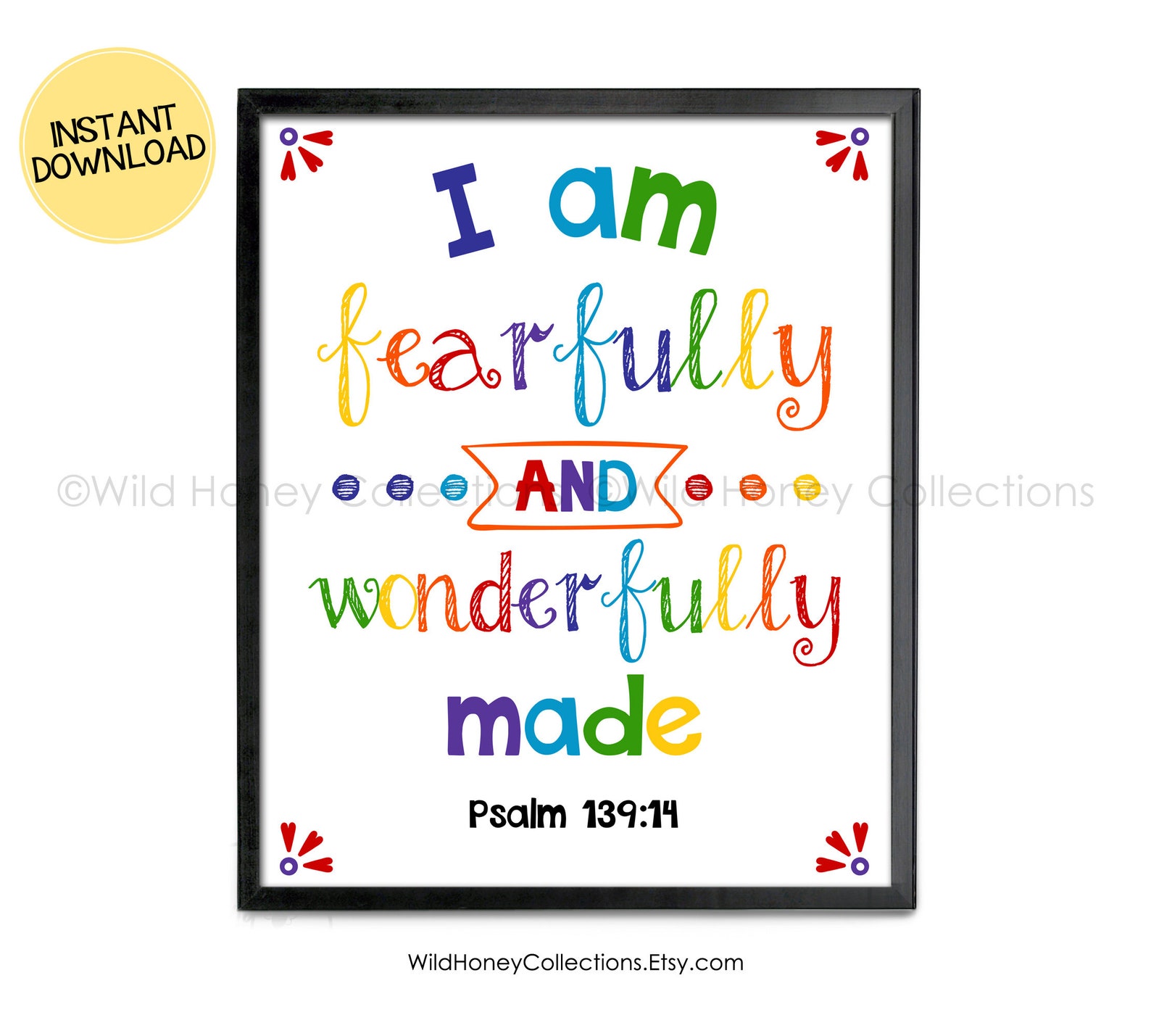 I Am Fearfully and Wonderfully Made Psalm 139:14 Kid Room - Etsy