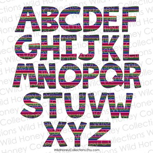 Serape Leopard Alphabet, Letters, Fonts, PNG Files, Sublimation ...