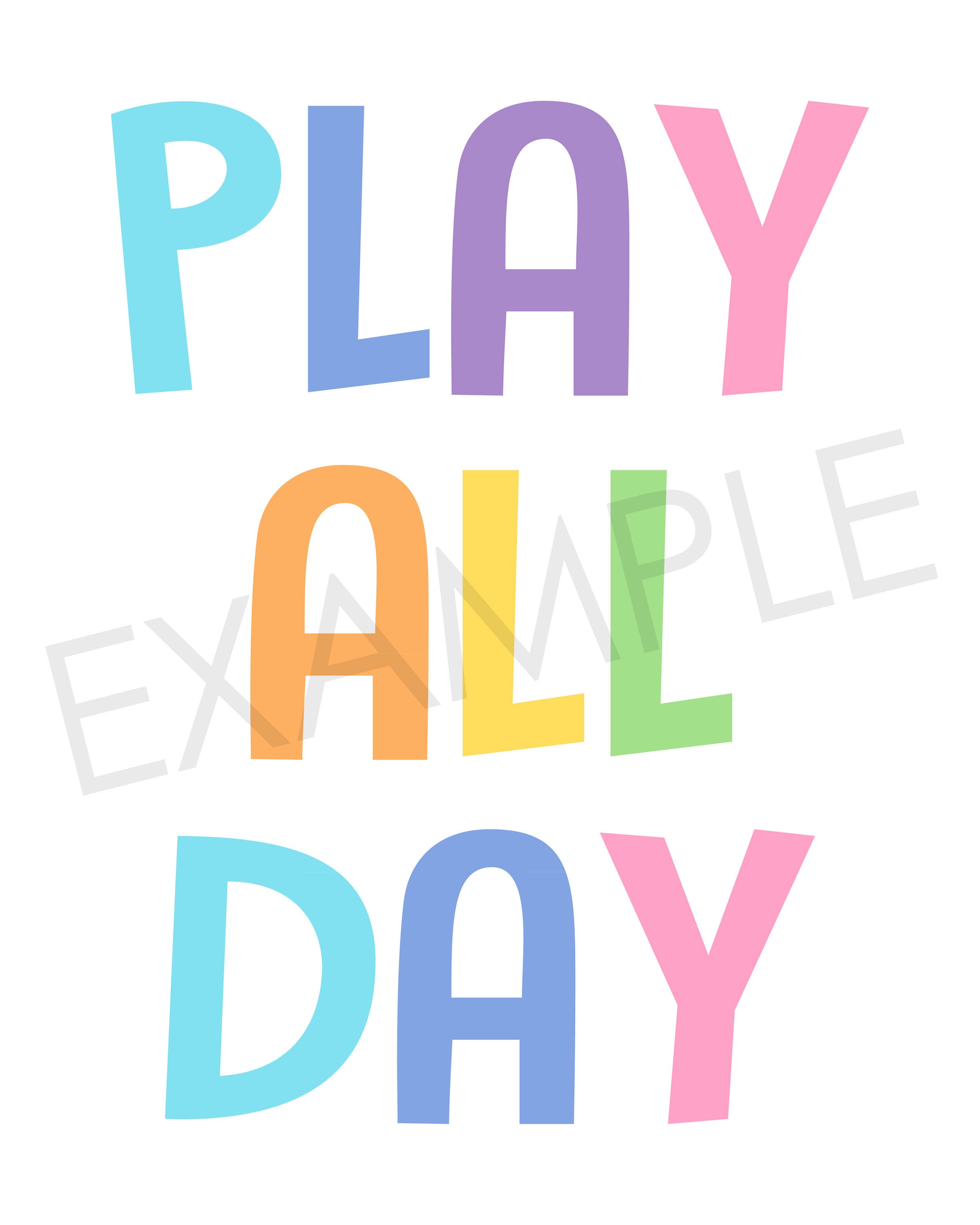 Playroom Printables Set of 6 Nursery Wall Art Girls Room | Etsy