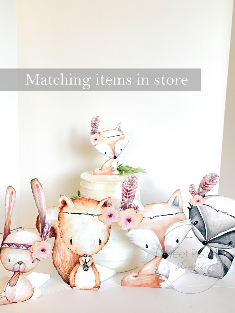 Fawn Topper DOUBLE SIDED Printable Flower Cut Out Woodland - Etsy