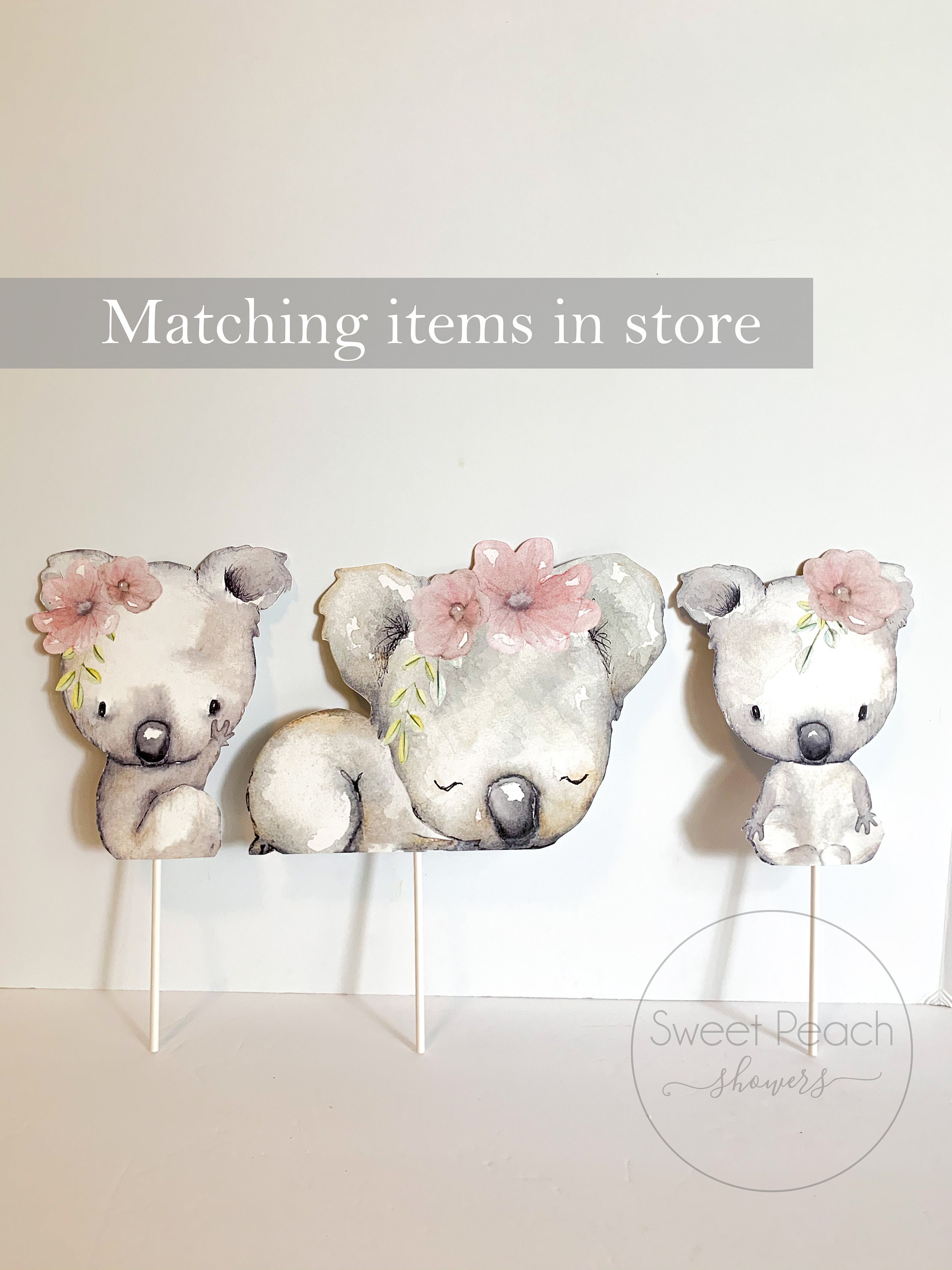 Koala Gift Tags Favor Tag Australian Baby Shower Birthday Floral ...