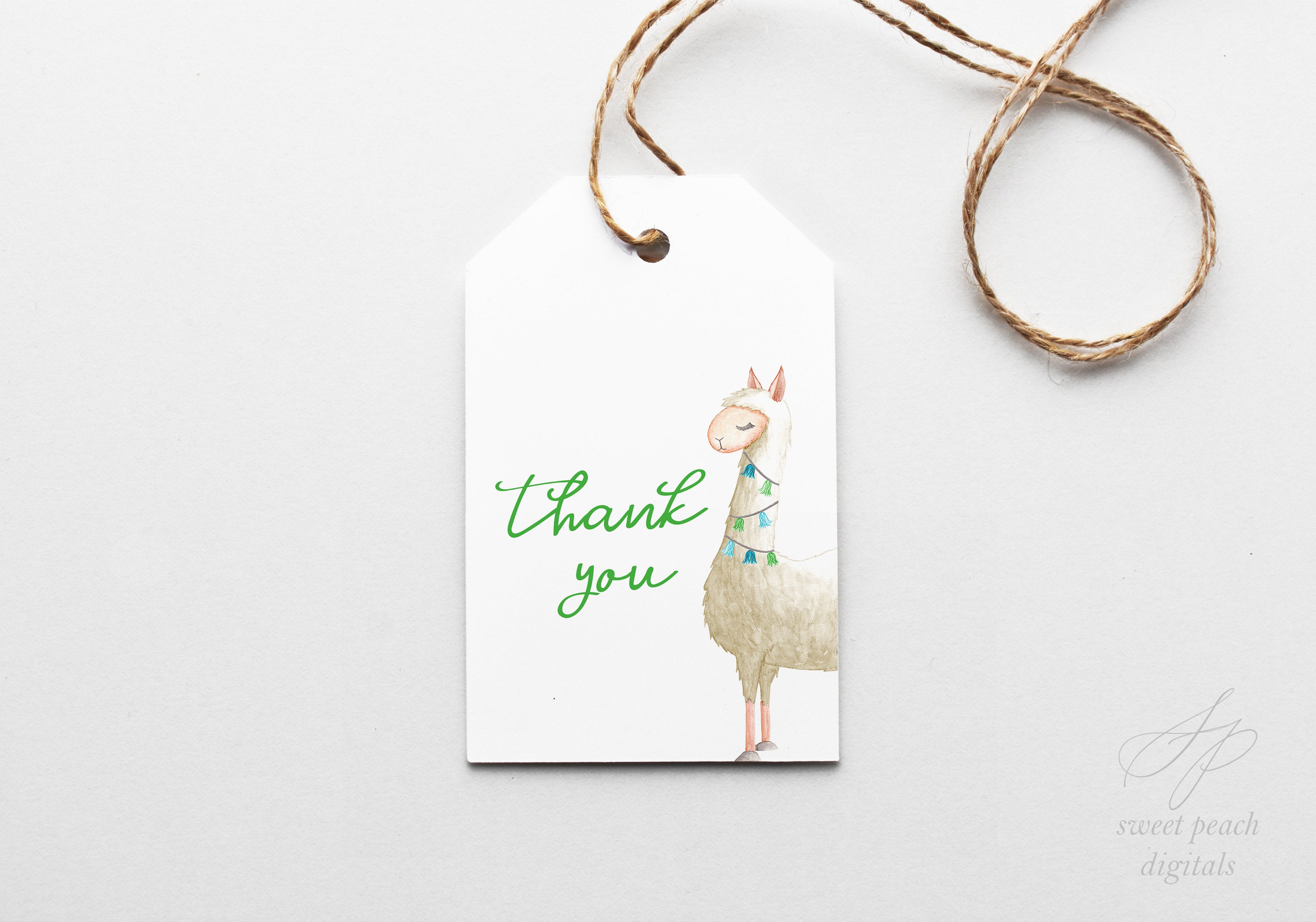 Llama Gift Tags Favor Alpaca Baby Shower Birthday Digital Printable ...