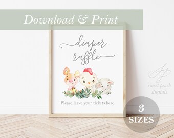 Diaper Raffle Sign Farm Theme | Etsy