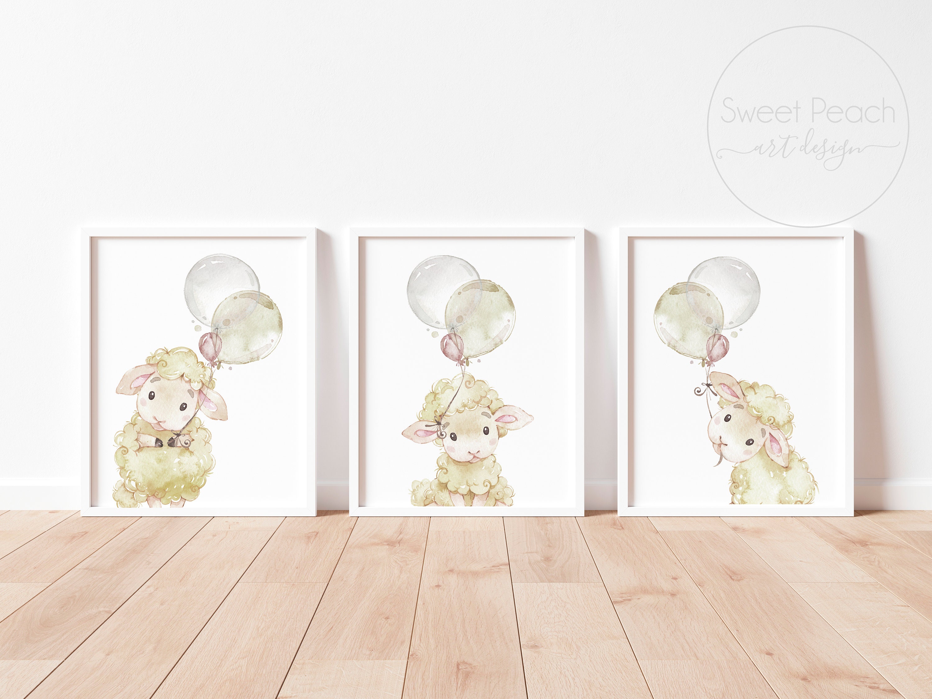 Sheep Lamb Farm Set Nursery Decor Christian Wall Art Printable | Etsy