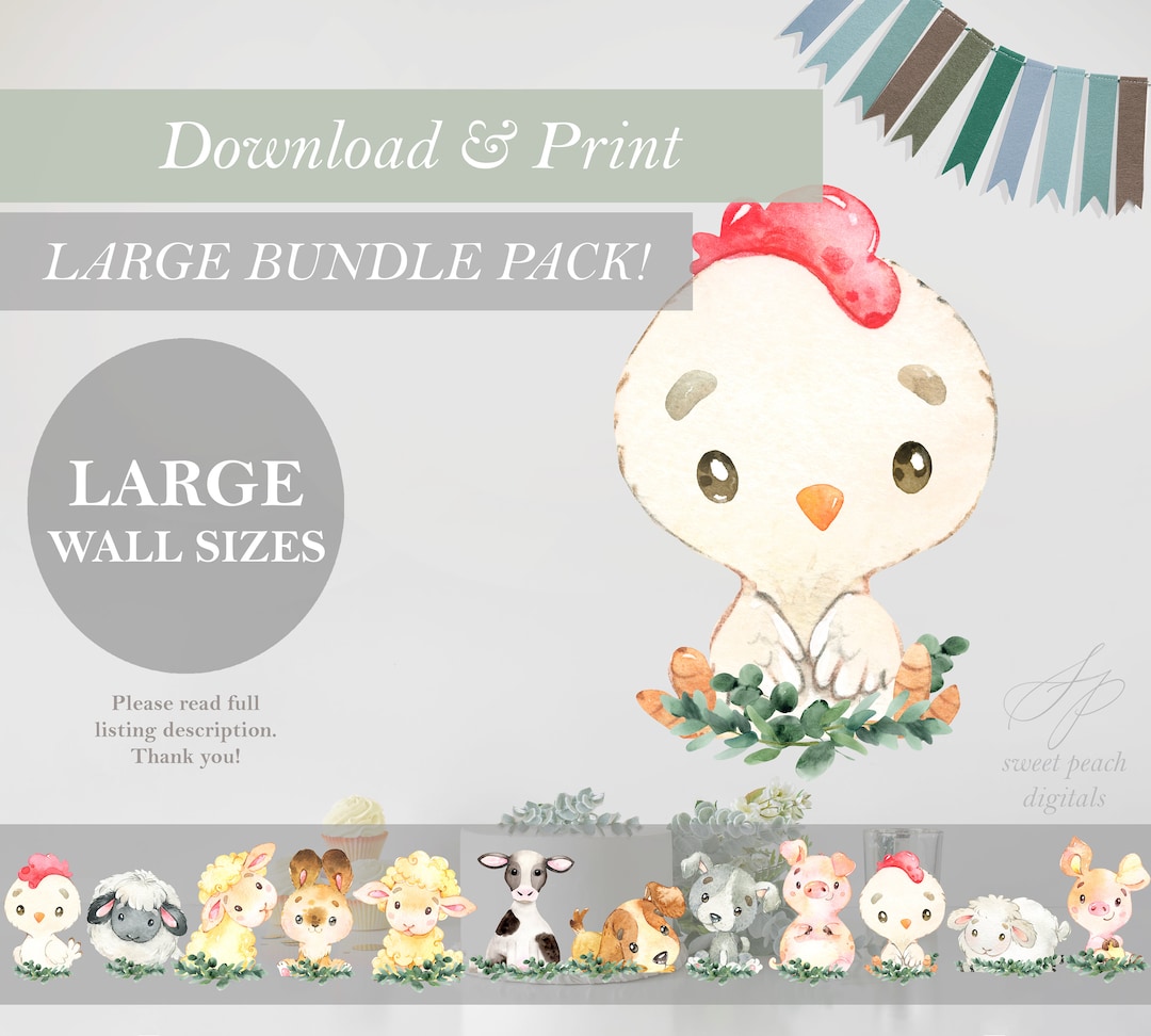 Wall Size Farm Cut Out Backdrop Printable Large Stand up Farming Boy ...