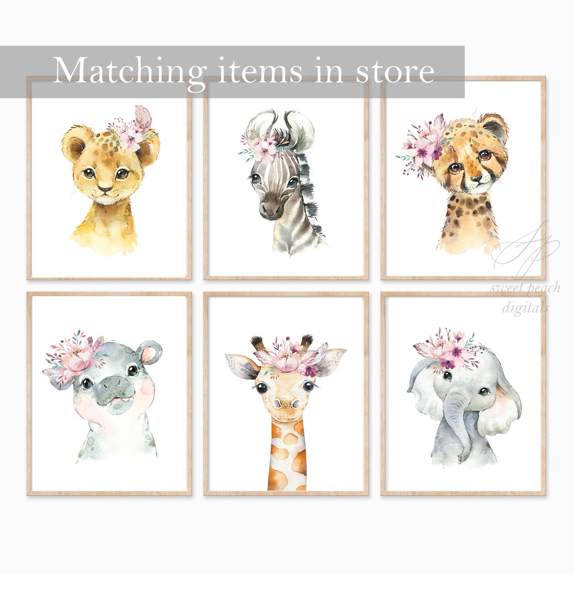 Boho Giraffe Nursery Decor Wall Art Printable Digital Prints - Etsy