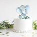 Elephant Topper 4 Sizes Safari Blue Cut Out Greenery Printable - Etsy