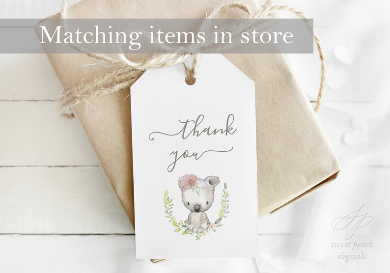 Koala Welcome Sign Baby Shower Birthday Signage Editable Template ...