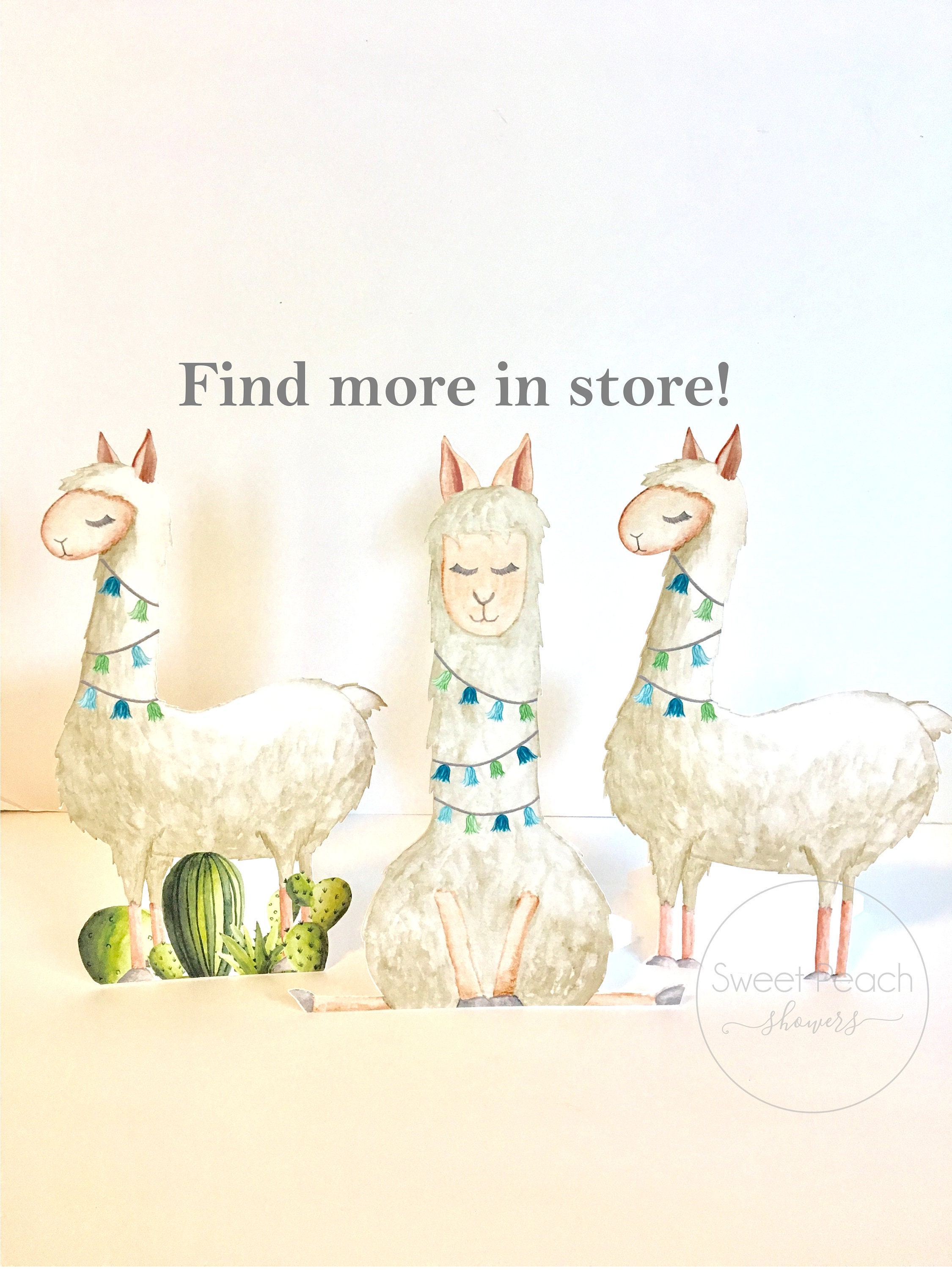 Llama Welcome Alpaca Sign Baby Shower Boy Girl Editable - Etsy