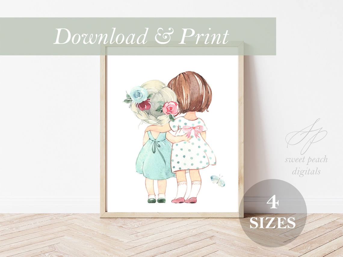 Sister Wall Art Nursery Decor Printable Digital Prints | Etsy