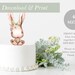 Bunny Rabbit Topper DOUBLE SIDED Printable Flower Cut Out Woodland ...