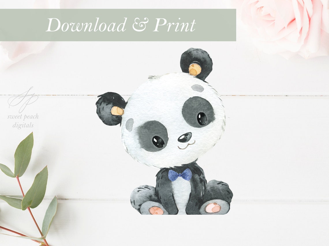 Panda Decor DIY Printable Digital Boy Double Sided Cut Out - Etsy