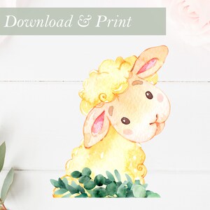 Sheep Lamb Table Decor Farm Cut Out Digital Stand up Printable Animal ...