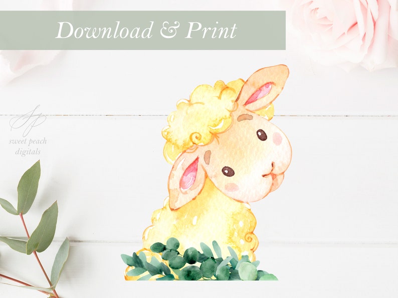 Sheep Lamb Table Decor Farm Cut Out Digital Stand up Printable - Etsy