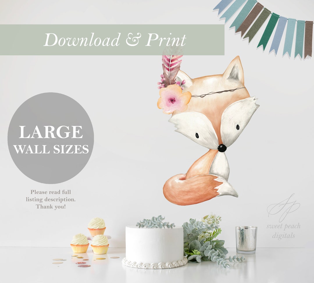 LARGE Fox Woodland Cut Out Printable Files Forest Woods Girl Baby ...