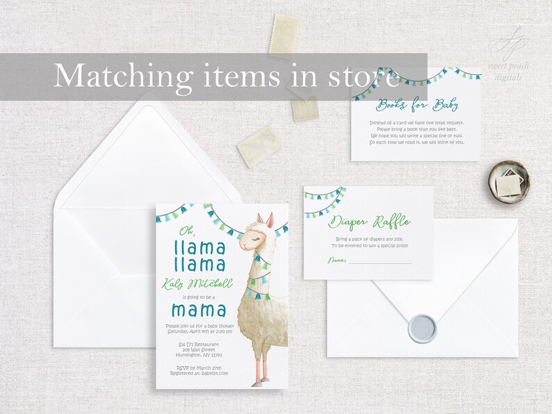 Llama Gift Tags Favor Tag Alpaca Baby Shower Birthday Digital Printable ...
