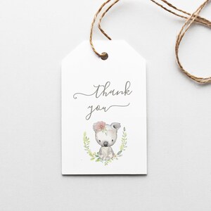 Koala Gift Tags Favor Tag Australian Baby Shower Birthday Floral ...