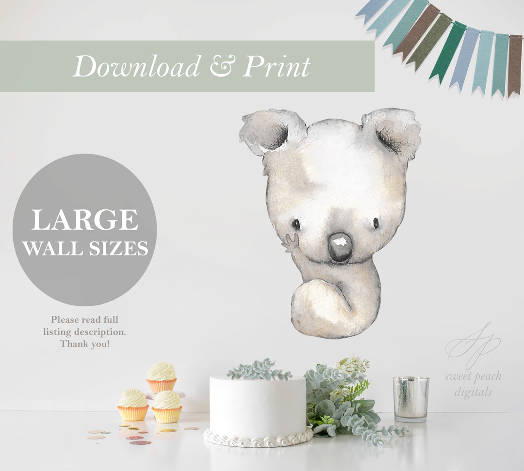 LARGE Koala Bear Wall Size Cut Out Printable Stand up Australia Girl ...