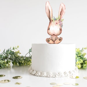 Bunny Rabbit Topper DOUBLE SIDED Printable Flower Cut Out Woodland ...