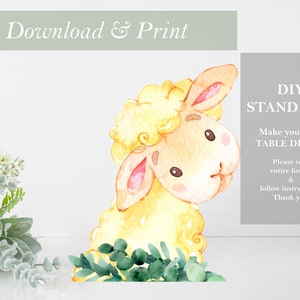 Sheep Lamb Table Decor Farm Cut Out Digital Stand up Printable Animal ...
