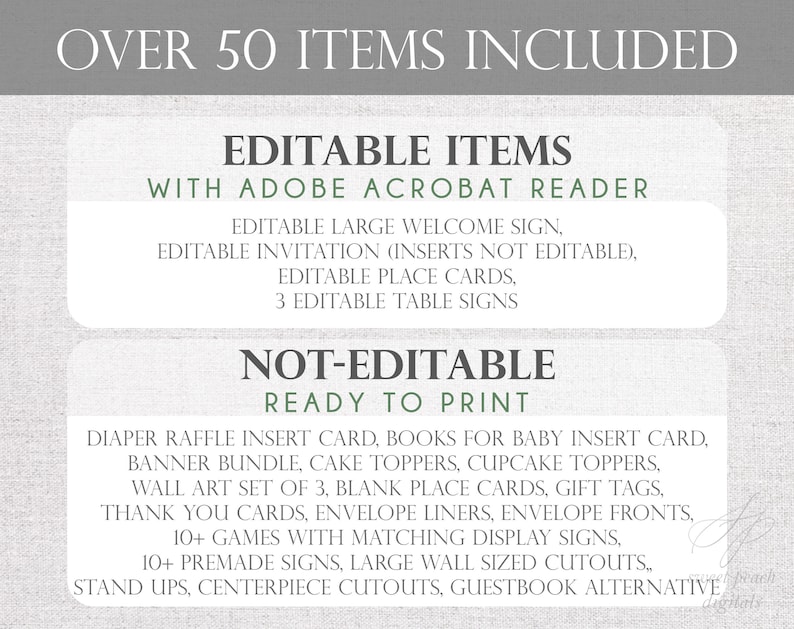 Girl Otter Digital Bundle Baby Shower Forest Woodland Invitation Decor ...