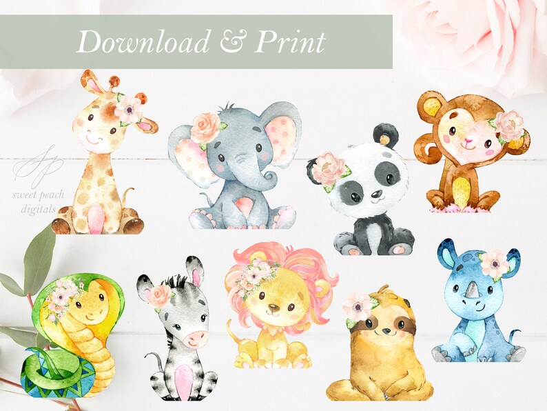 Wall Size Safari Cut Out Backdrop Printable Large Stand up | Etsy