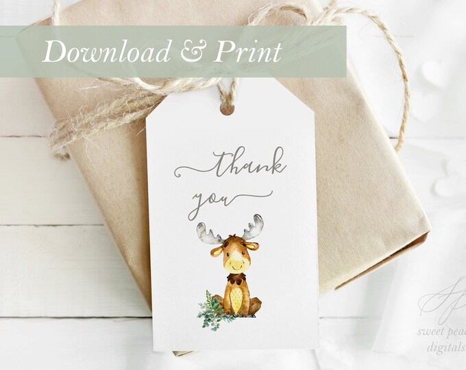 Moose Tags Round Gift Tags Set of 10 - Etsy