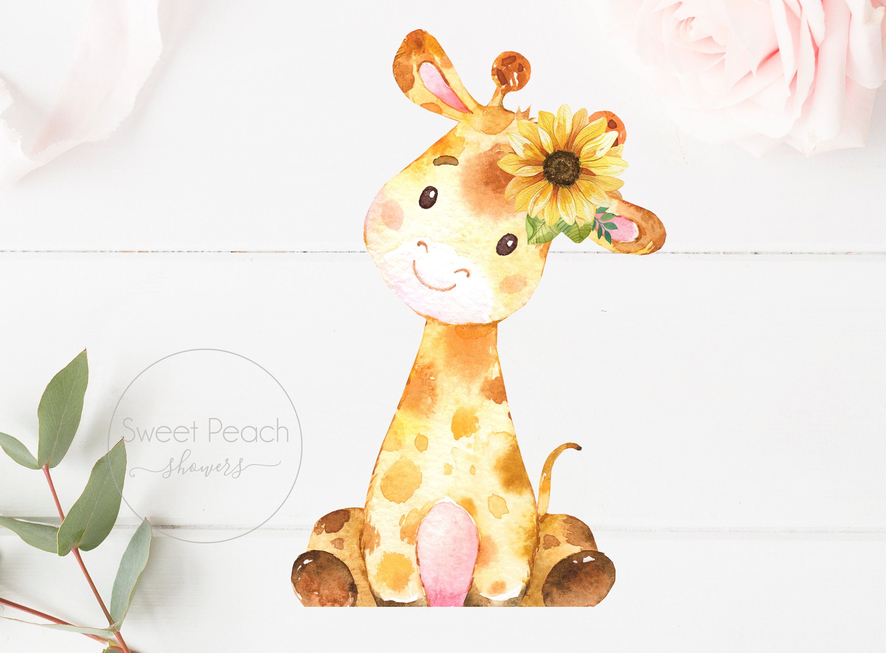 Safari Giraffe Baby Shower Birthday Party Decor Digital Cut | Etsy