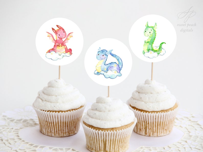 Dragon Cupcake Topper Digital Printable Cup Cake Decoration | Etsy
