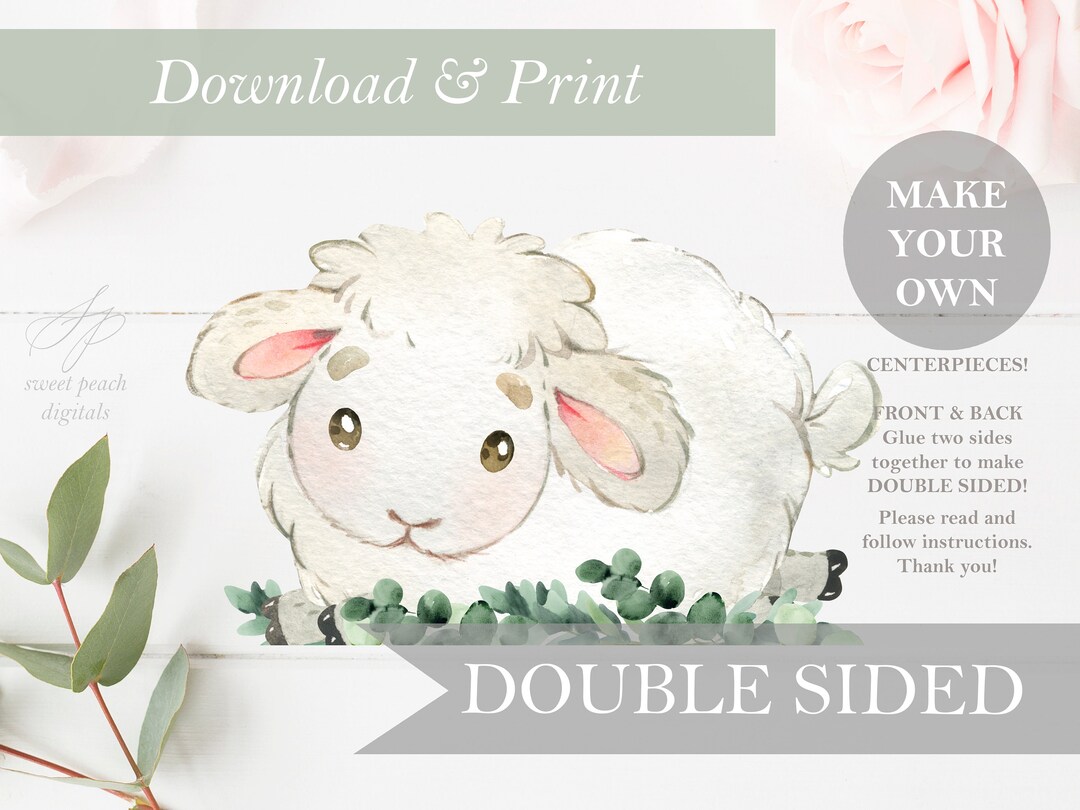 Sheep Lamb Farm Centerpiece Cut Out Printable Stand up Barn Yard Boy ...