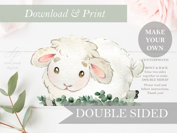 Sheep Lamb Farm Centerpiece Cut Out Printable Stand up Barn - Etsy