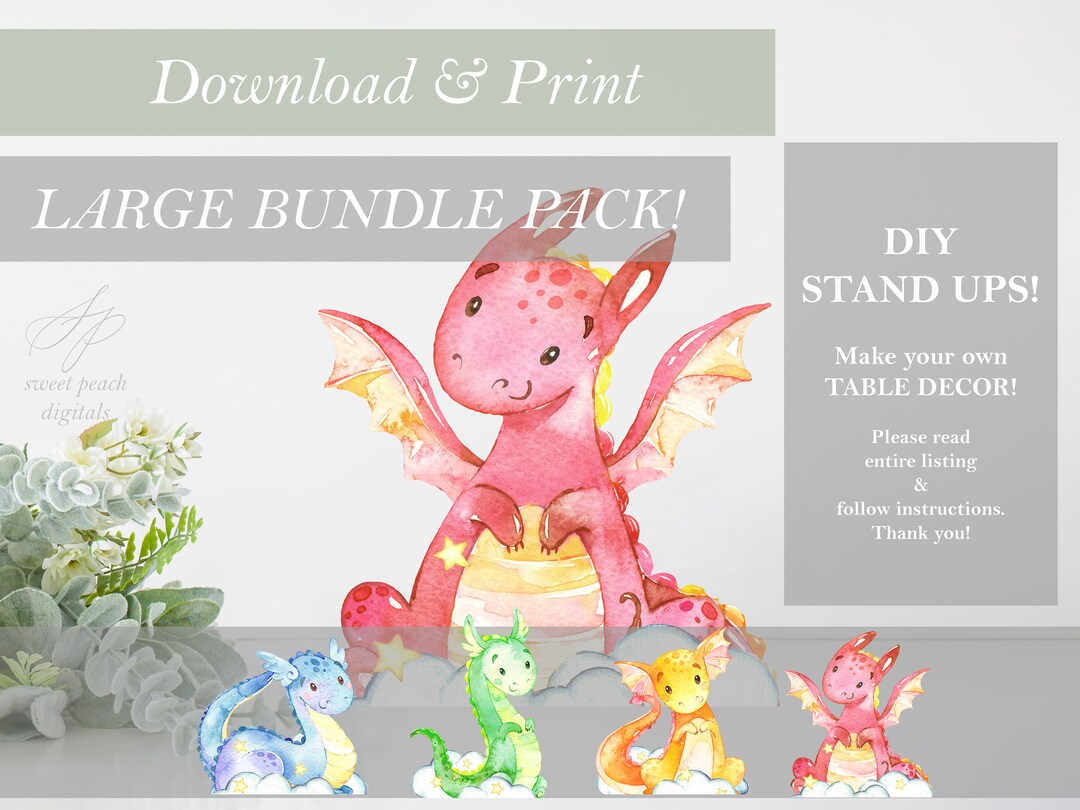 Dragon Table Decor Birthday Party Theme Baby Shower Dragon Stand up ...