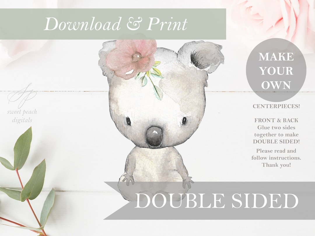 Koala Bear Baby Shower Birthday Decor Stand up Australian Cut Out ...