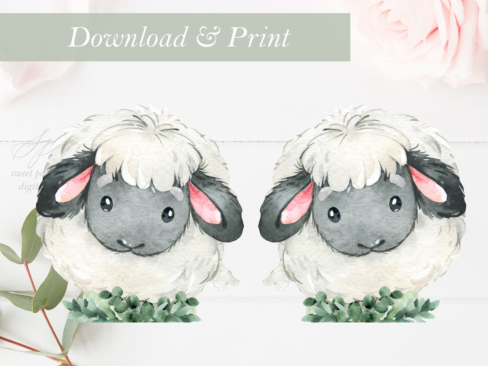 Sheep Lamb Farm Centerpiece Cut Out Printable Stand up Barn Yard Boy ...