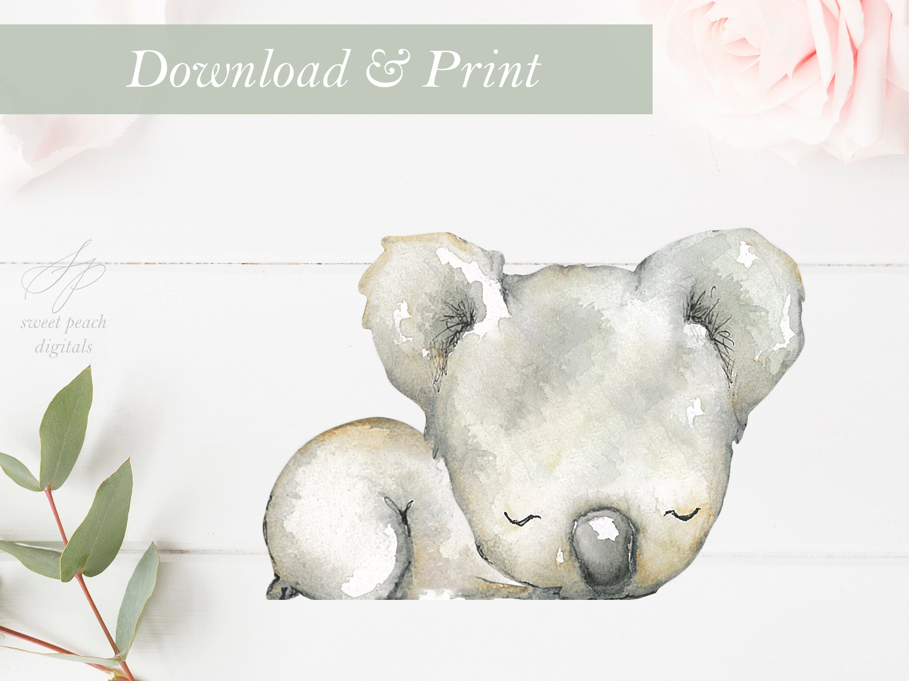 Koala Bear Table Decoration Stand up Australian Printable Cut | Etsy