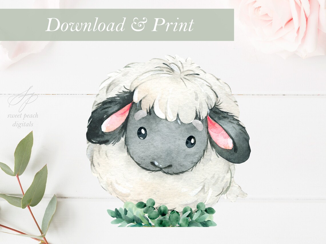 Sheep Lamb Farm Centerpiece Cut Out Printable Stand up Barn Yard Boy ...
