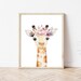 Boho Giraffe Nursery Decor Wall Art Printable Digital Prints Safari Zoo ...