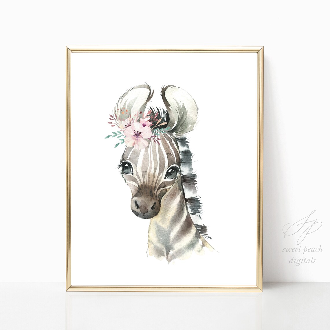 Boho Zebra Nursery Decor Wall Art Printable Digital Prints | Etsy