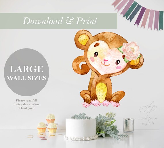 Printable Monkey Themed Baby Shower Centerpieces Top Monkey Baby