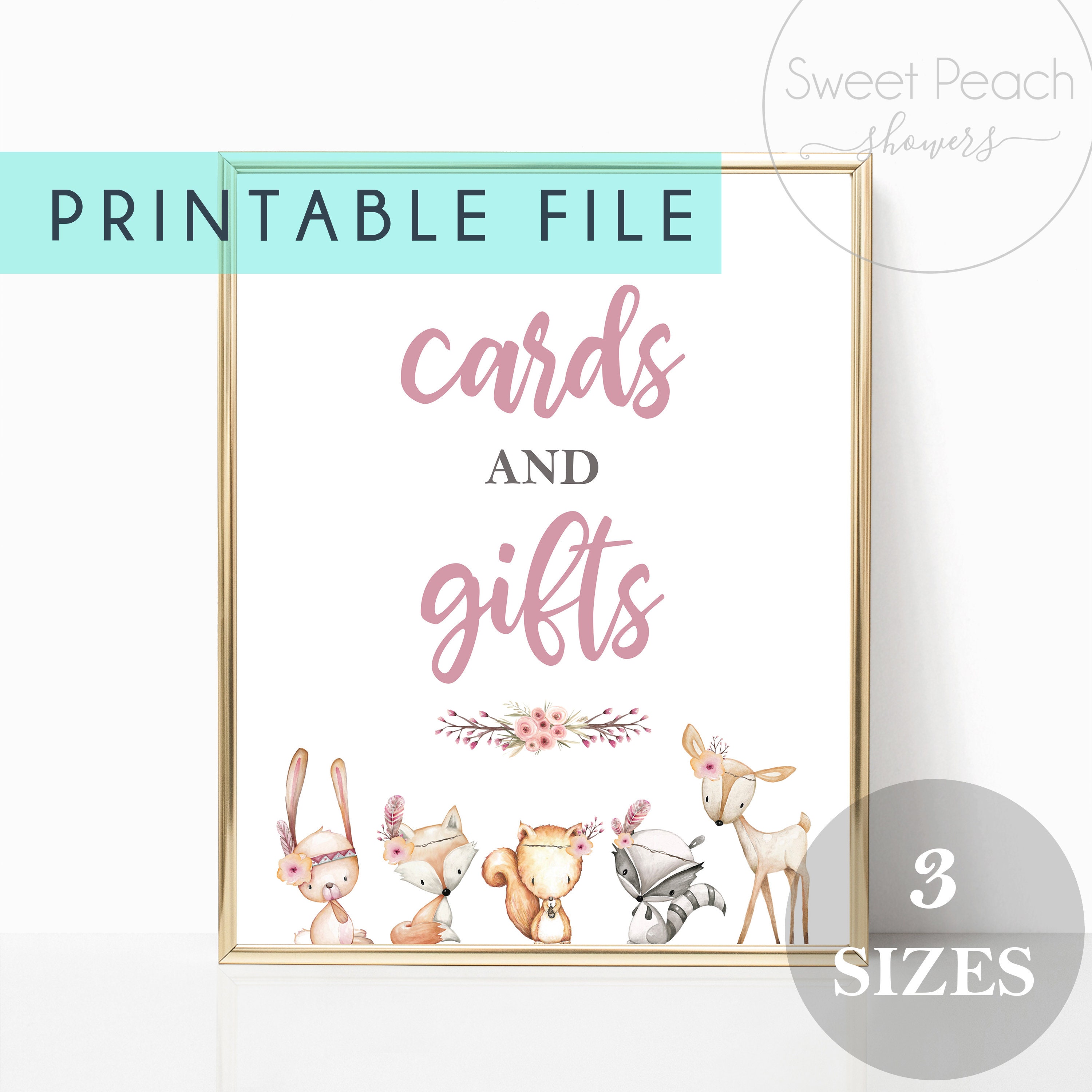 Cards and Gifts Sign Baby Shower Woodland Baby Shower | Etsy