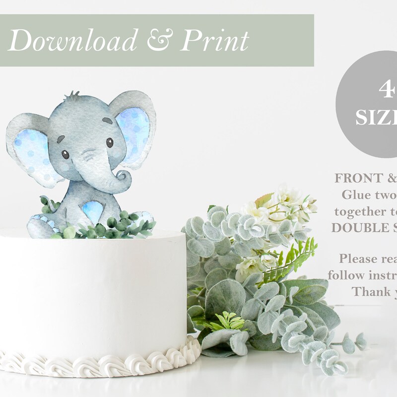 Elephant Cake Topper - Etsy