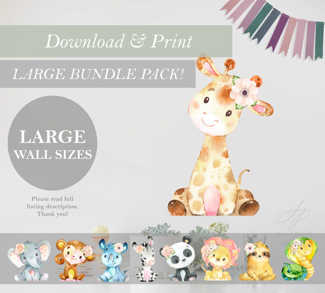 Wall Size Safari Cut Out Backdrop Printable Large Stand up Jungle Zoo ...