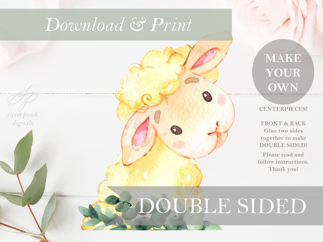Lamb Sheep Farm Centerpiece Cut Out Printable Stand up Barn Yard Boy ...