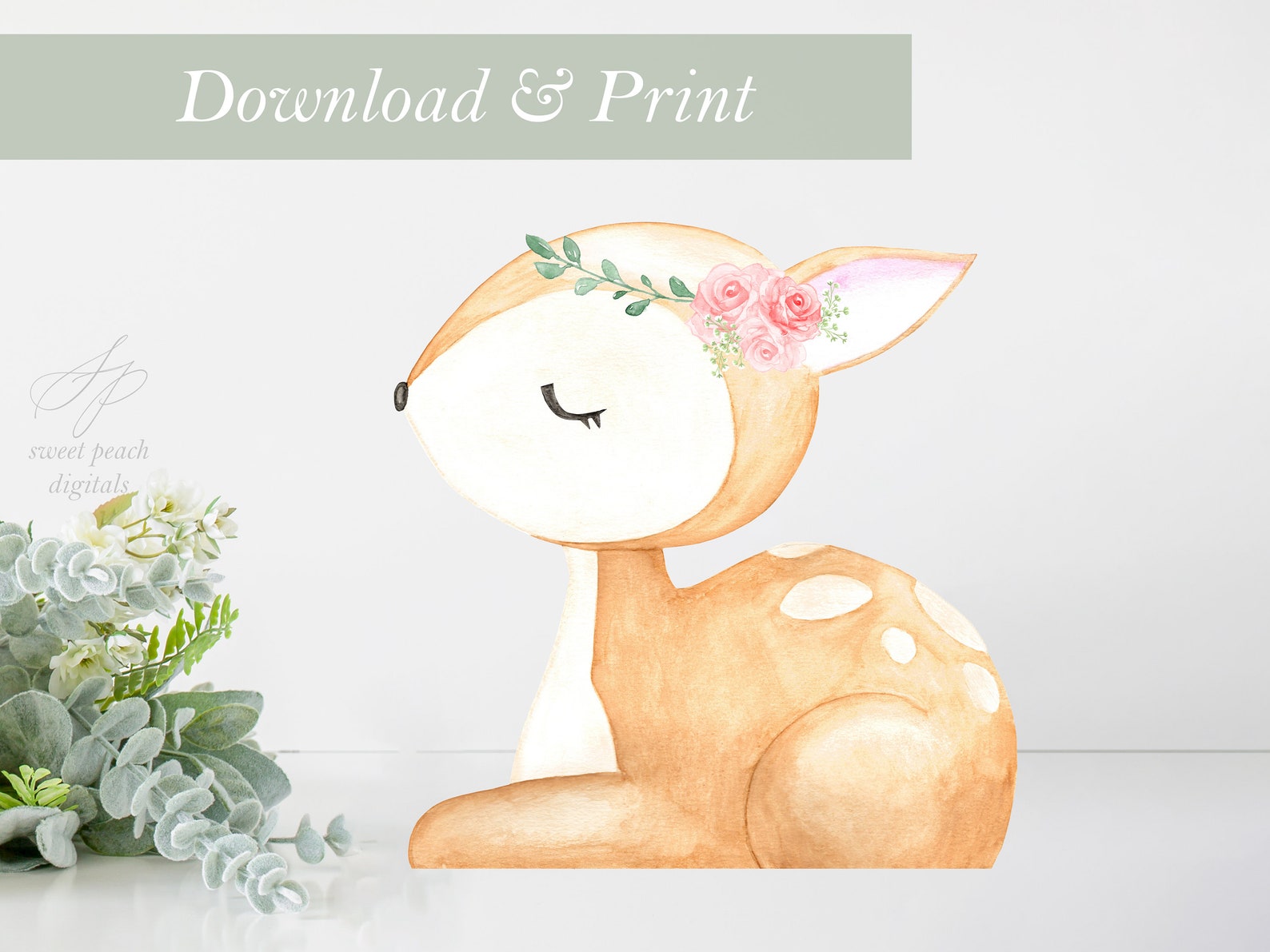 Woodland Fawn Deer Decor Cut Out Printable Stand up Woodland - Etsy