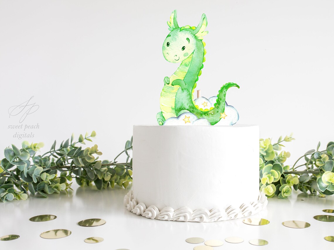Dragon Cake Topper Birthday Printable 4 Sizes Cake Cut Out - Etsy