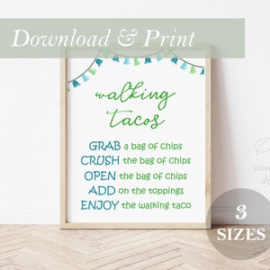 Walking Taco Sign Party Signage Birthday Baby Shower Nursery Decor ...