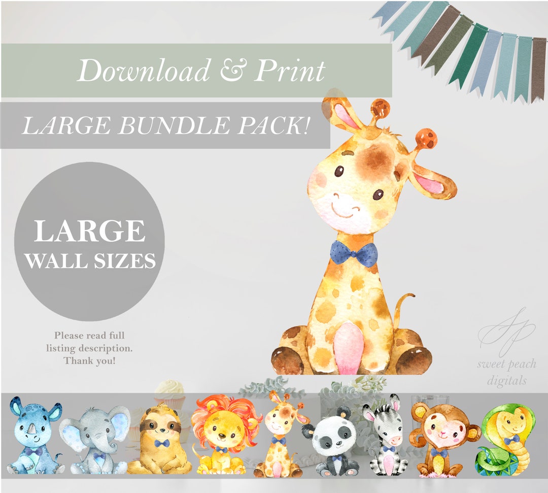 Wall Size Safari Cut Out Backdrop Printable Large Stand up Jungle Zoo ...