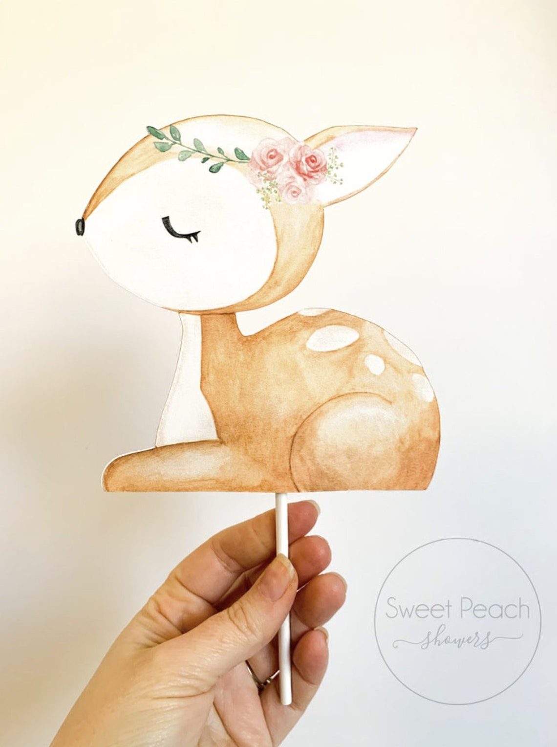 Fawn Topper DOUBLE SIDED Printable Flower Cut Out Woodland - Etsy