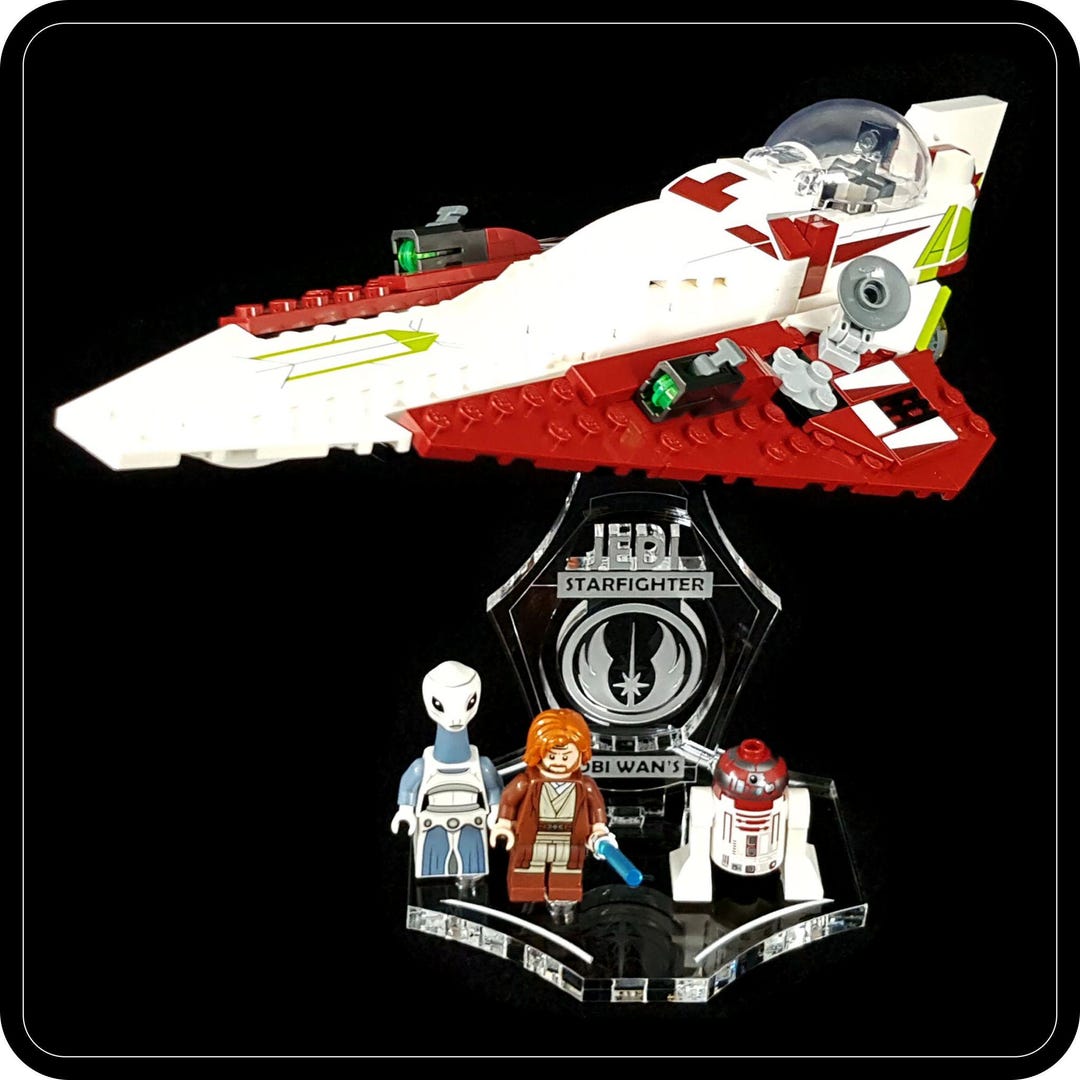 Display Stand Angled for Lego 75333 Obi Wan's Starfighter + Minifigures ...