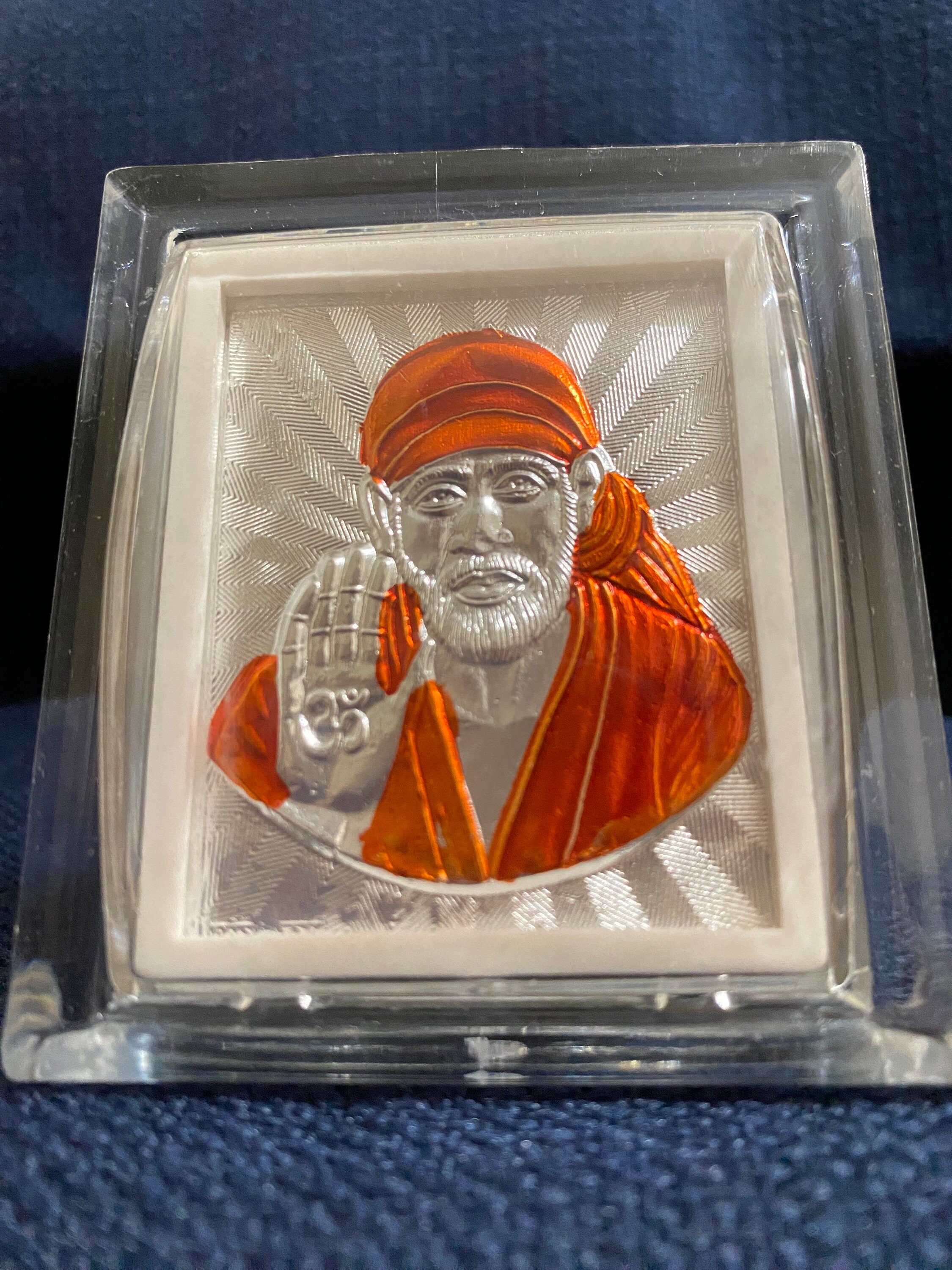 Small-pure Silver Lord Sai Baba Frames With Enamel. Budget Friendly ...
